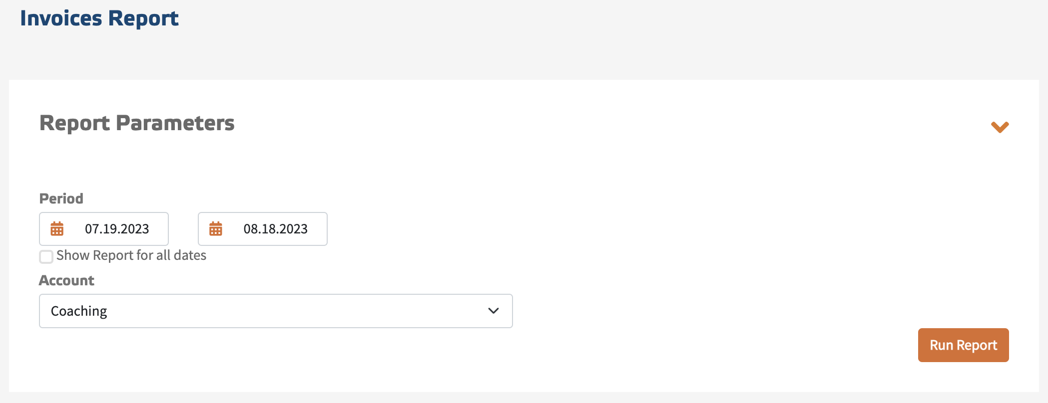 What does the Invoices Report track? – CoachesConsole