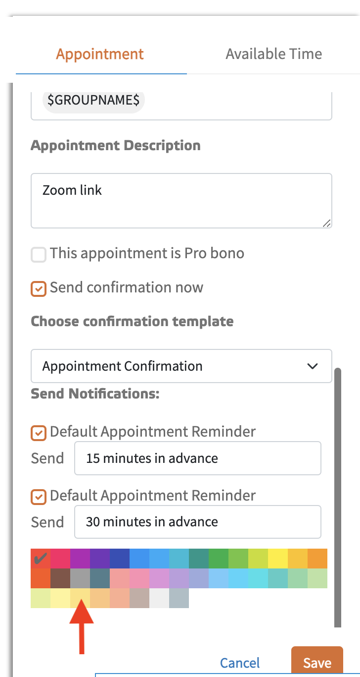 Use of colors in the Coaches Console calendar – CoachesConsole